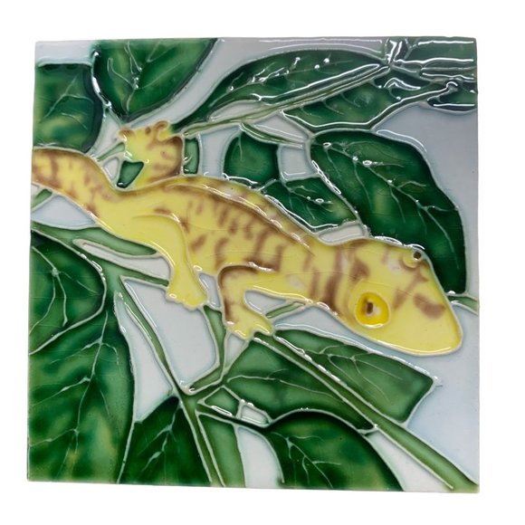 Jaco | Wall Decor | Gecko Backsplash 4x4 Decorative Ceramic Wall Art ...